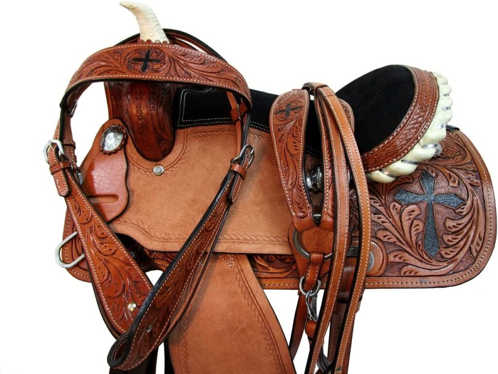 Lussoro WESTERN KIDS YOUTH BARREL RACING PLEASURE HORSE LEATHER SADDLE ...